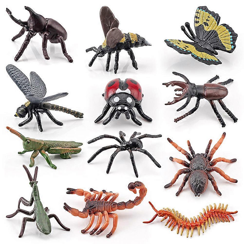 12PCS Realistic Bugs Figurines Toys Plastic Insect Toys Figures with ...