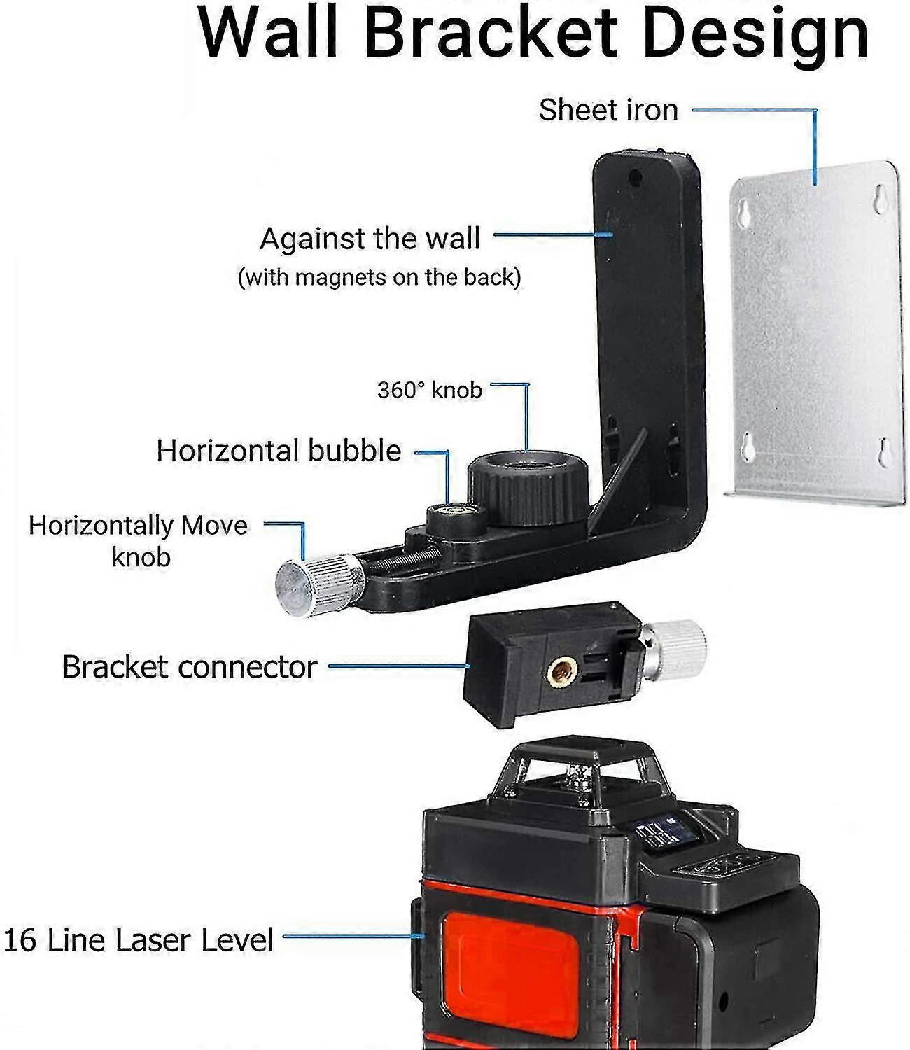 30m Self-leveling Laser Level, 16 Line Cross Line Laser, 4.0ah ...