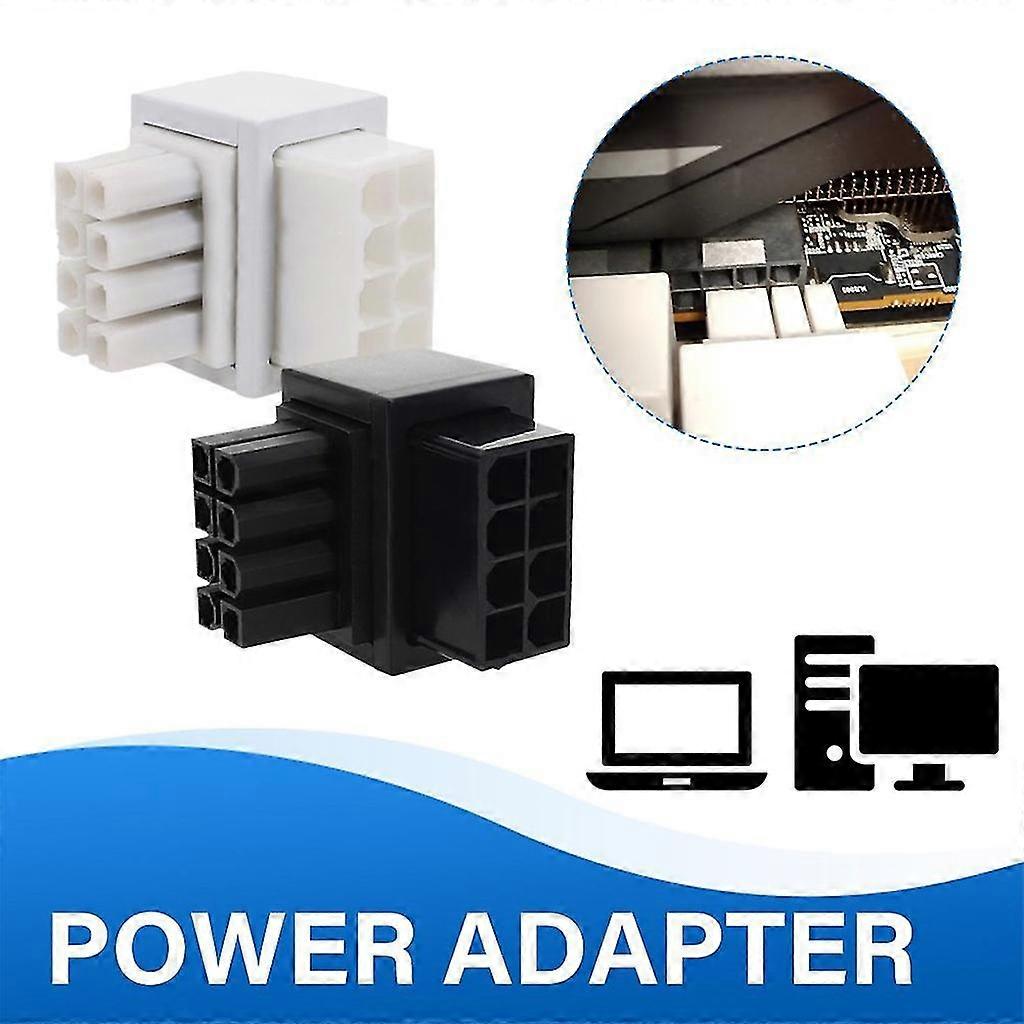 Atx 8 Pin Male Power Adapter To Atx 8pin Female 90 Degree Angled Gpu ...