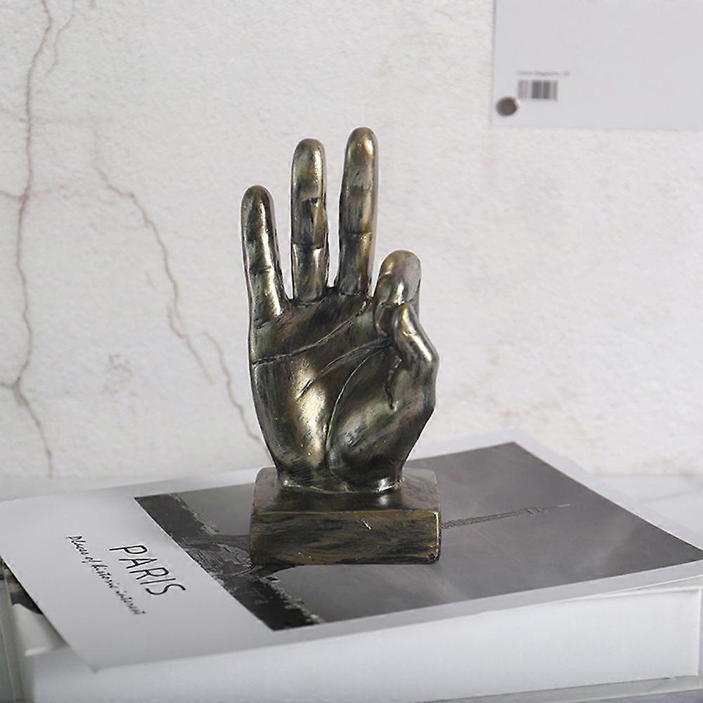 Hand Gesture Desk Statues Polyresin Finger Sculpture Decor Middle ...