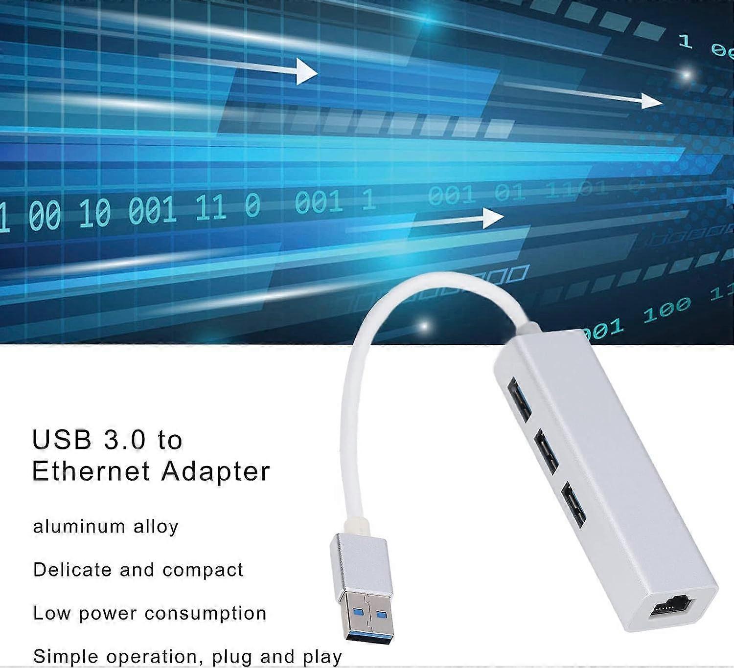 USB 3.0 To Ethernet Adapter 4 in 1 Multiport Multifunction Hub Ethernet ...