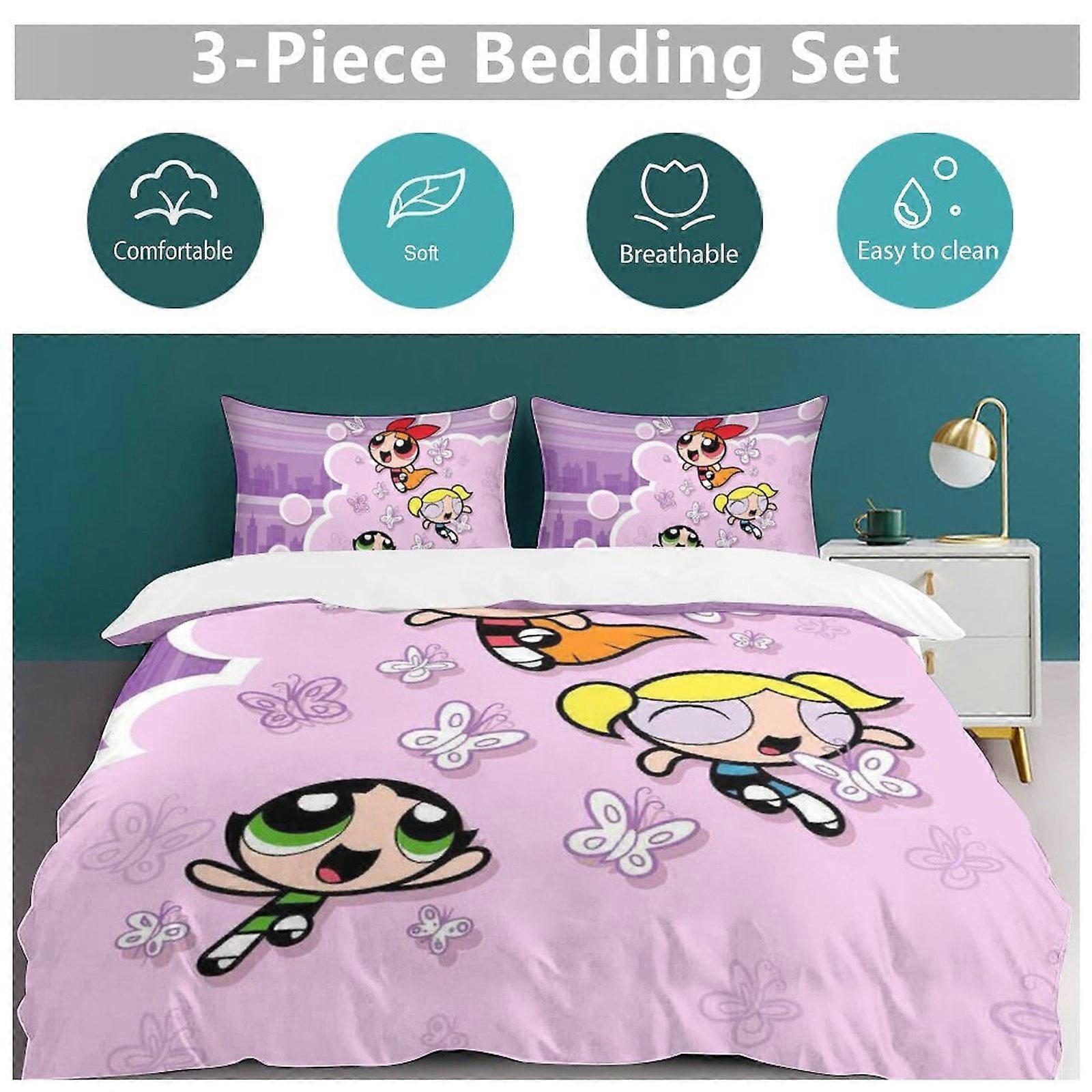Bedding set NK123 The Powerpuff Girls 3-Piece Bedding Set Soft Warm And ...