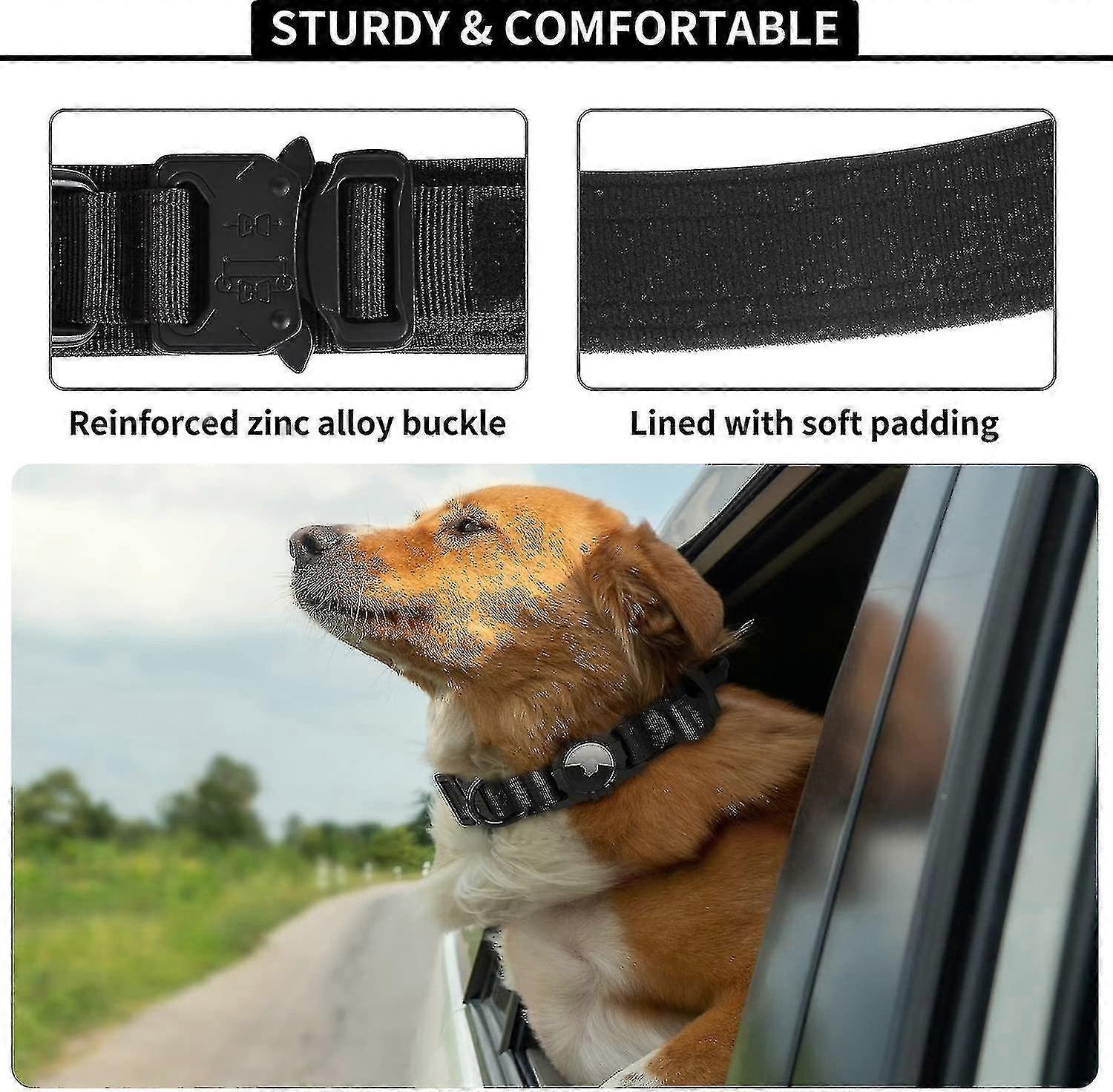Tactical Airtag Dog Collar, Heavy Duty Air Tag Dog Collar, Military Dog ...