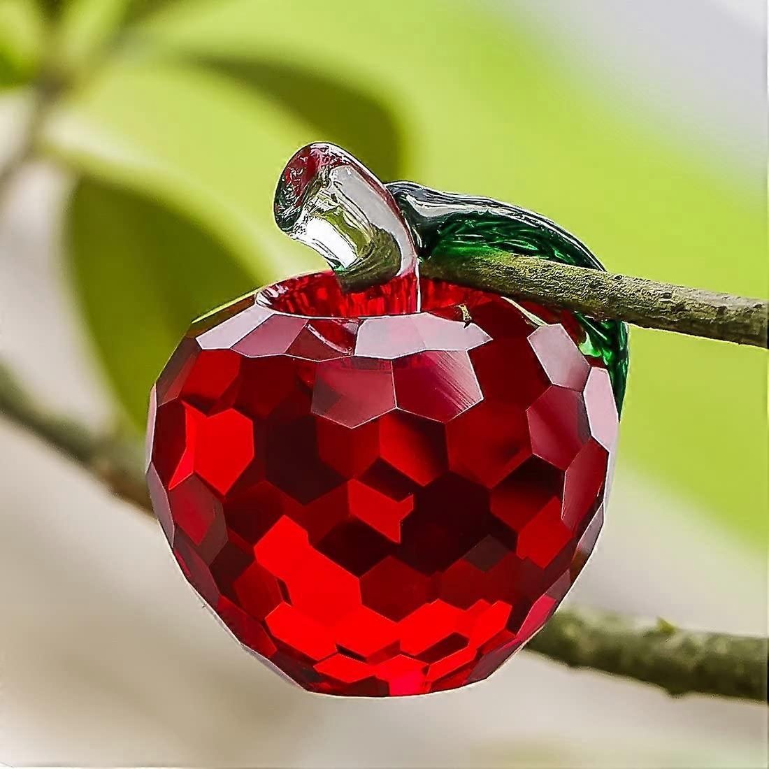 New,suitable Crystal Apple Paperweight Art Glass Fruit Collectible ...