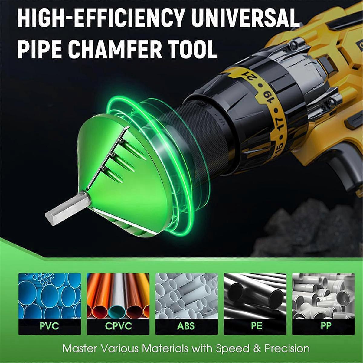 2 in 1 Inner-Outer Pipe Deburring Tool,PVC Pipe and Tubing Chamfer Tool ...