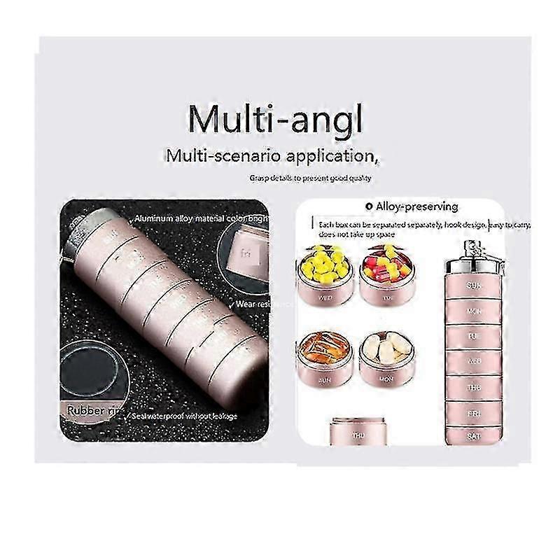 Metal Pill Organizer Weekly,stackable Waterproof Travel Pill Box,pill ...