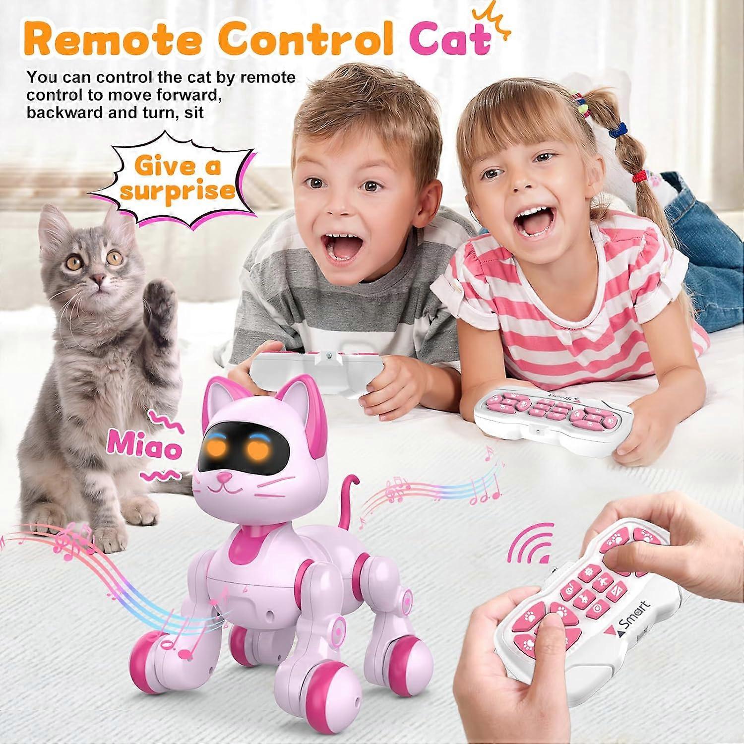 Robot Cat Interactive Toys - Electronic Pink Kitty Pet with Robotic ...