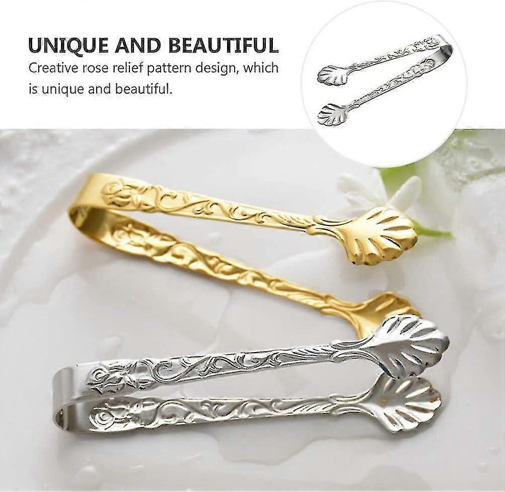 2 Pieces Sugar Tongs Stainless Steel Ice Tongs Candy Bar Tongs Ice Cube ...