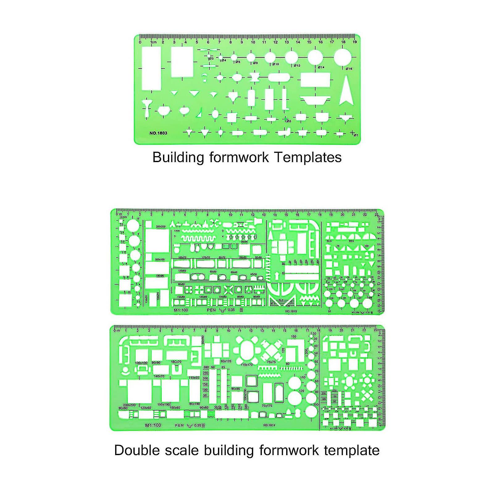 Architect Multi Purpose Drawing Template Set - 6 Pcs For House Plan ...