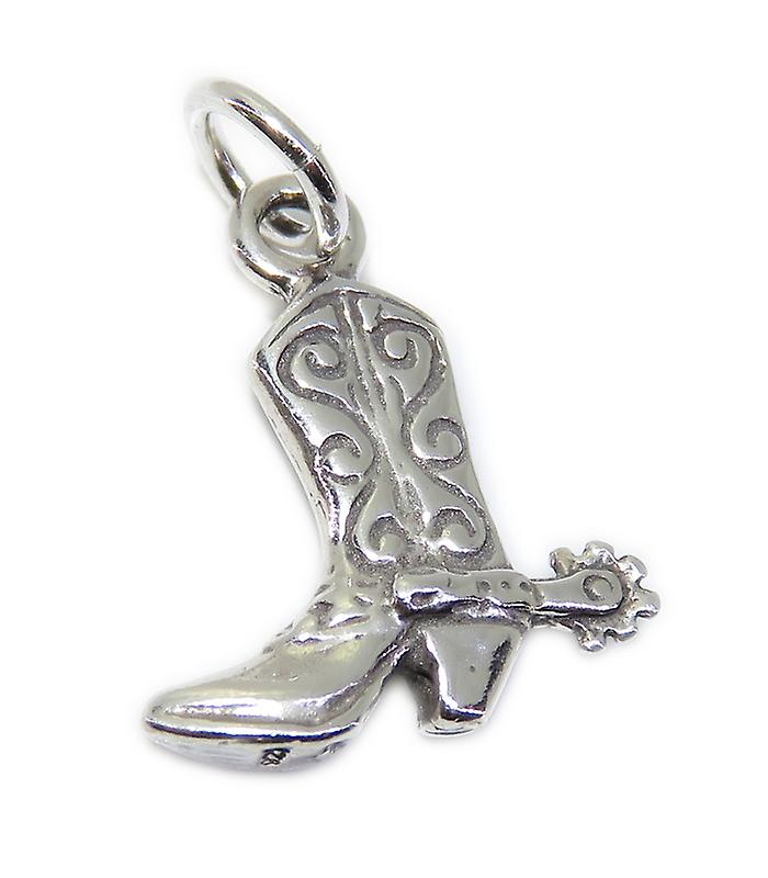 Cowboy Boot Sterling Silver Charm .925 X 1 Cowgirl Boots Charms - 15508 ...