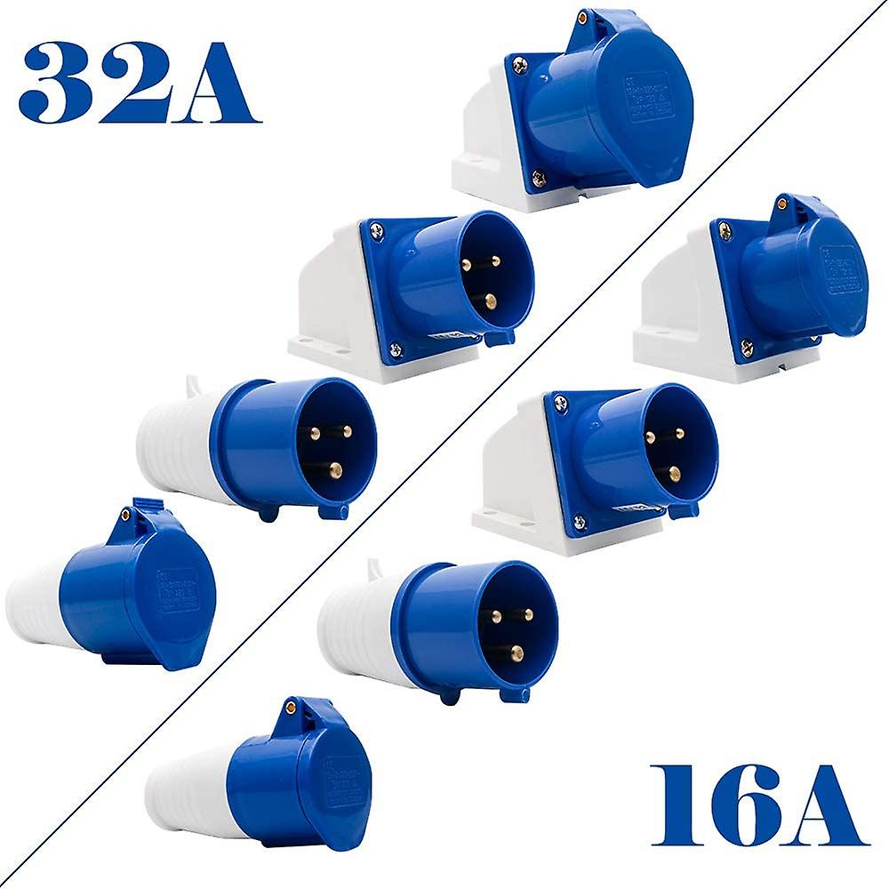 3pin Blue Industrial Plug Ip44 16a 240v Replacement Sockets For Camping ...