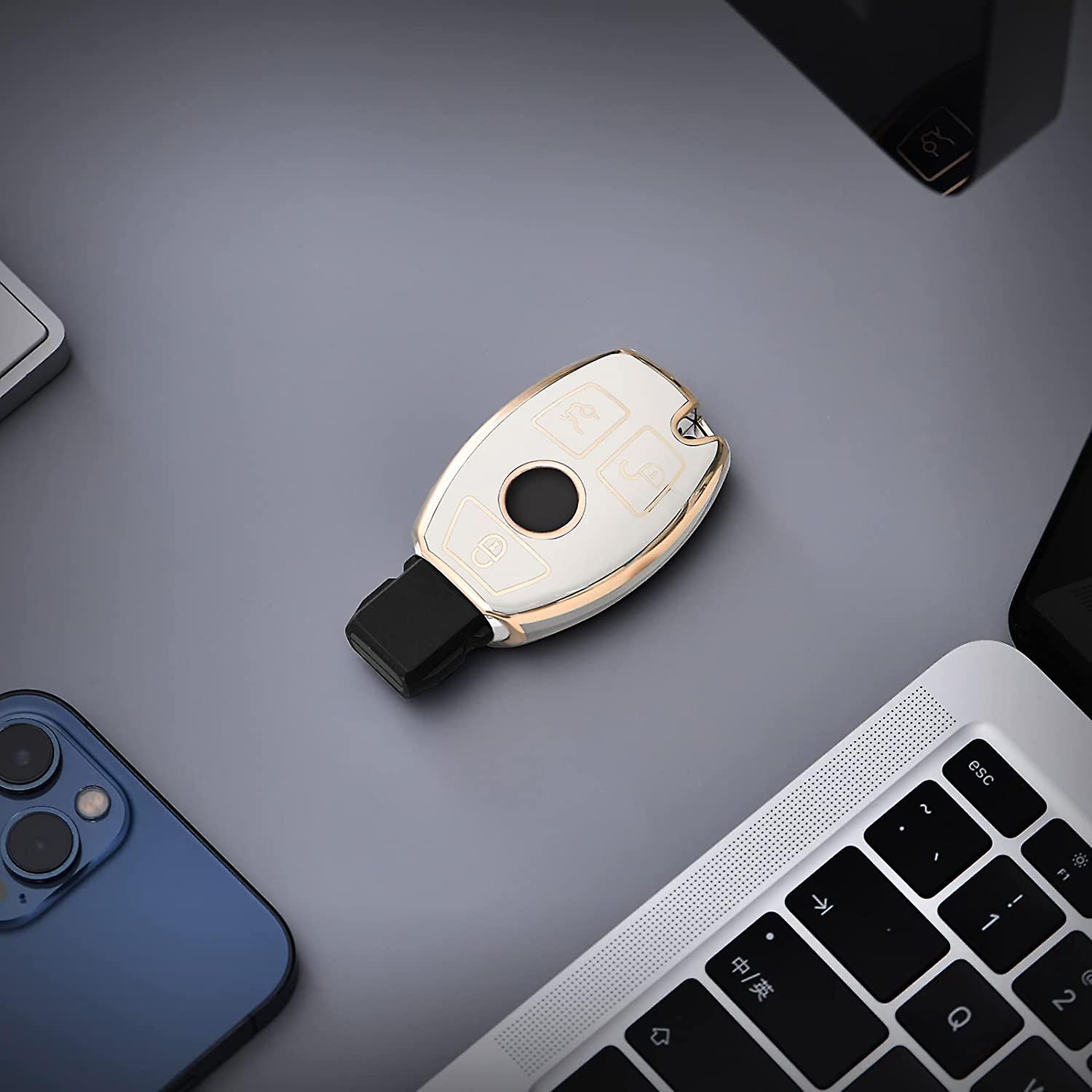 Mercedes Benz Key Fob W204 W211 2 - 3 Keyless (gold Edge - White ...