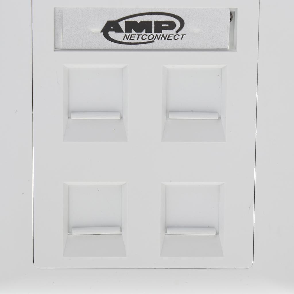 Quad Data Wall Outlet Face Plate 4 Port RJ45/RJ11 Ethernet Network ...