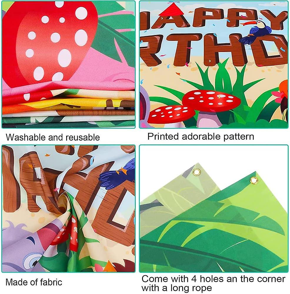 Jungle Animals Happy Birthday Banner Safari Wild Animal Theme Birthday ...