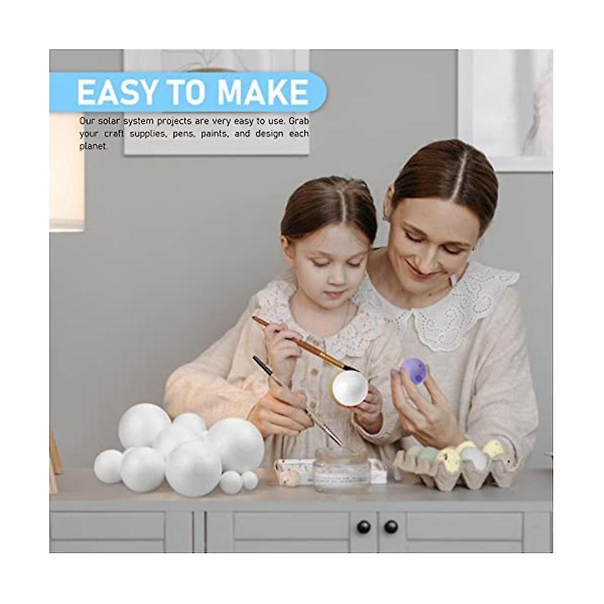 Solar System Project Kit, Planetmodel Crafts 14 Mixed Sized Polystyrene ...