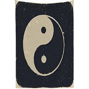 Varm blød visning af et Yin og Yang symbol på en grå baggrund. Kast ...