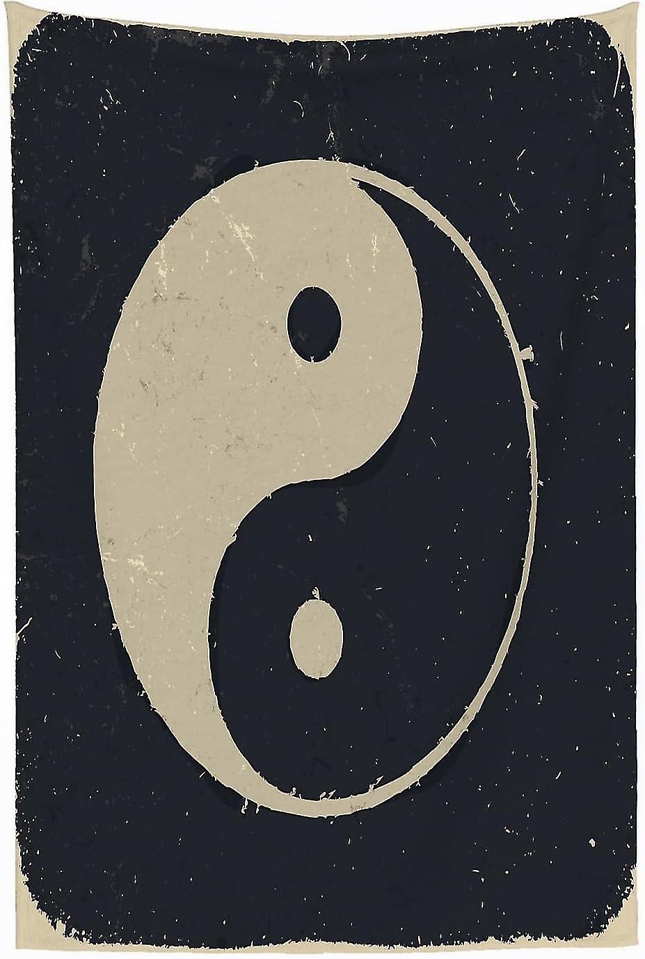 Varm blød visning af et Yin og Yang symbol på en grå baggrund. Kast ...