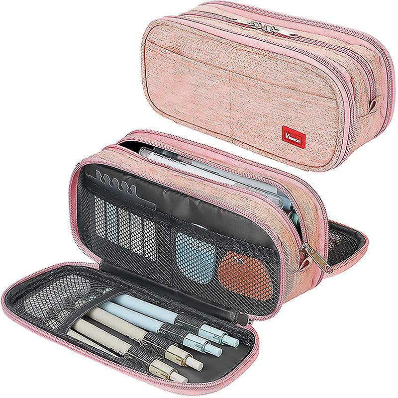 Large capacity three-layer pencil case student multi-functional canvas ...