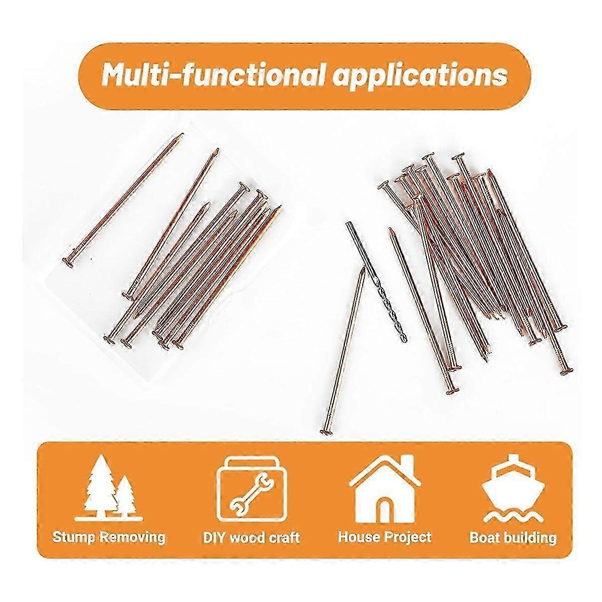 25 Pieces Copper Nails for Killing Tree Stump , 3.15 Inch Copper Nails ...