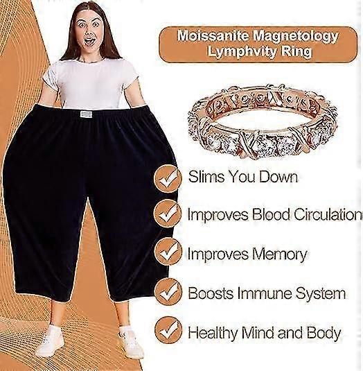 Moissanite Magnetology Lymphvity Ring, Magnetic Zircon Shaping Cross ...