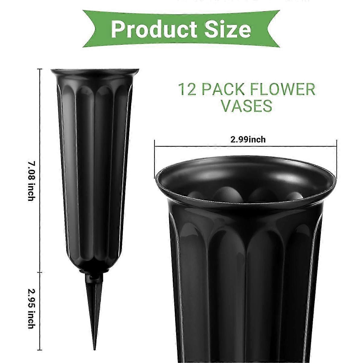 20 pack kyrkogård vaser med spikar, plast vaser för blommor ...