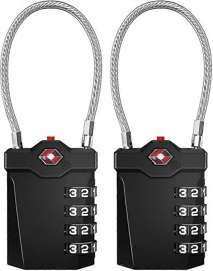 Luggage Lock, 4 Digit Combination Lock With Open Alarm, Cable Lock For ...