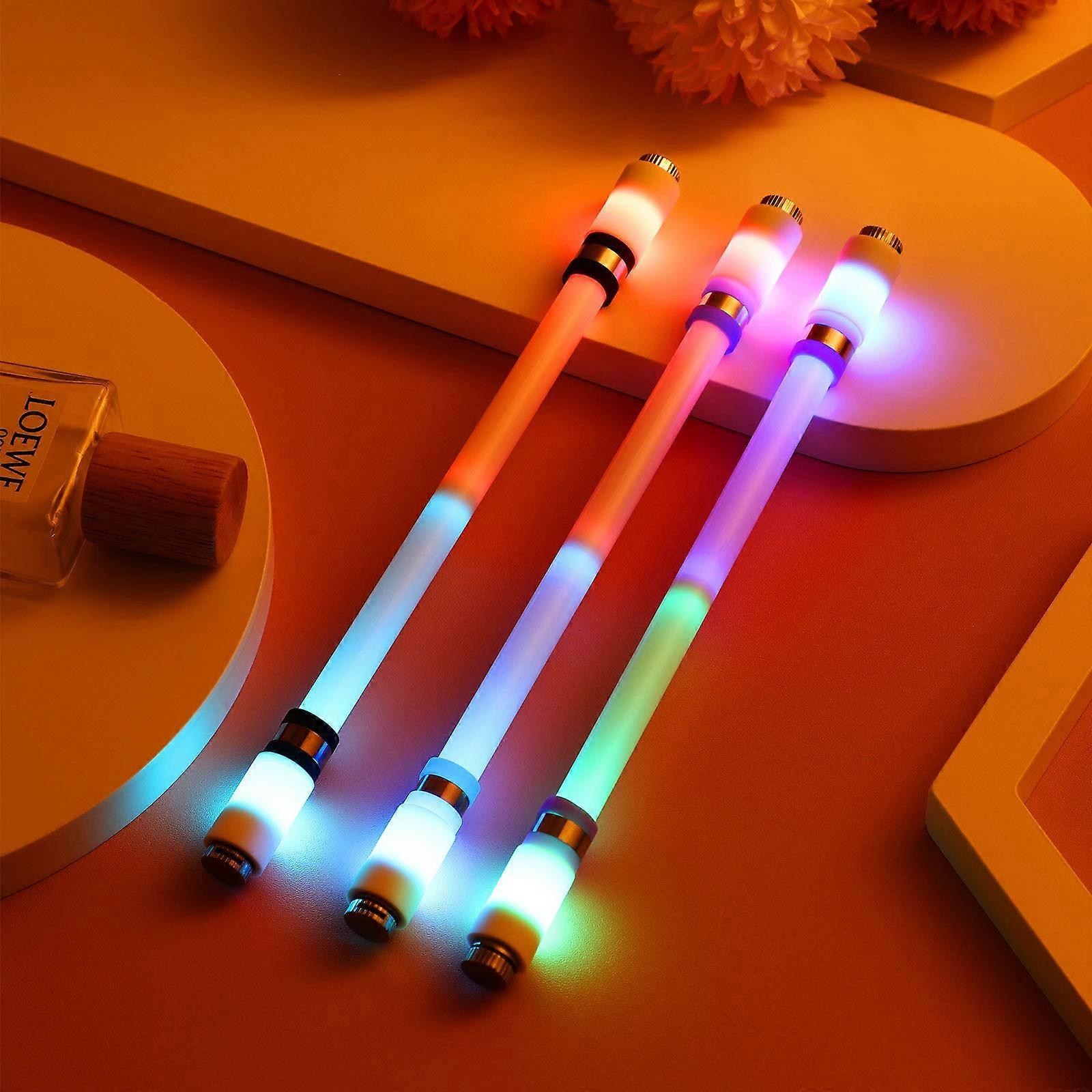 2 Pieces Spinning Rotating Pen LED Rolling Finger Rotating Pen Anti ...
