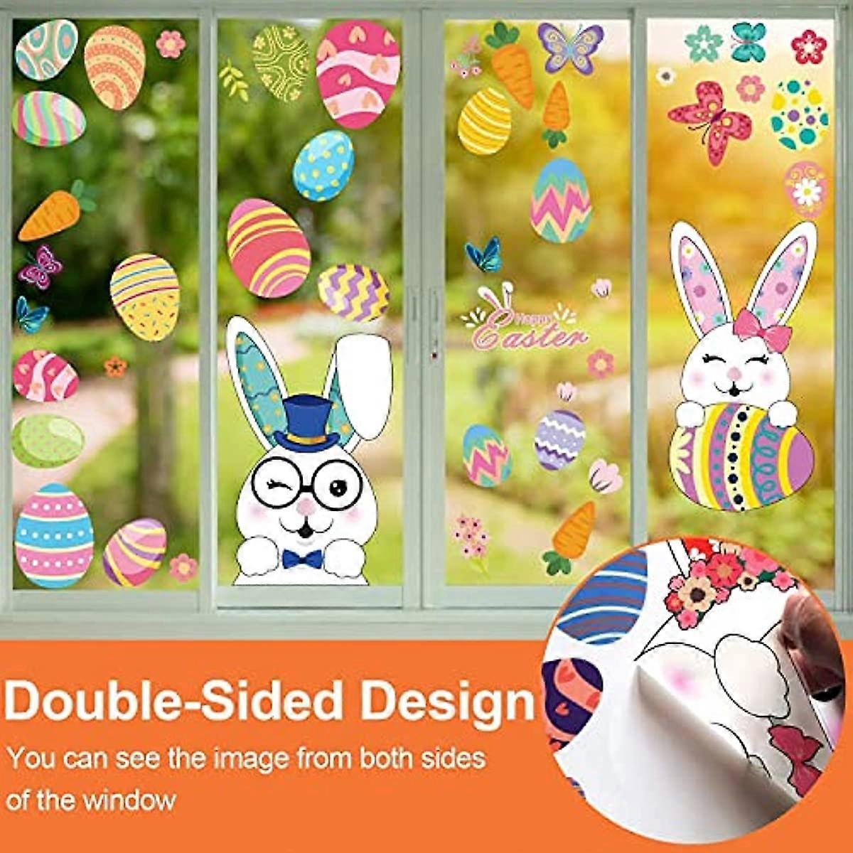 Easter Window Stickers Easter Decorations 9 Sheets 130 Pcs Easter ...