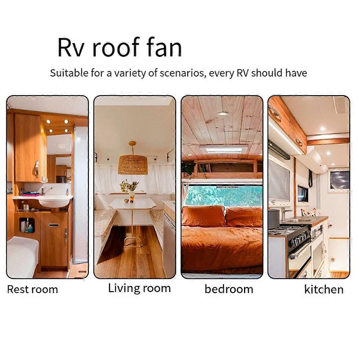 RV Solar Ventilation Fan Solar Powered Ceiling Vent with Fan for RV ...