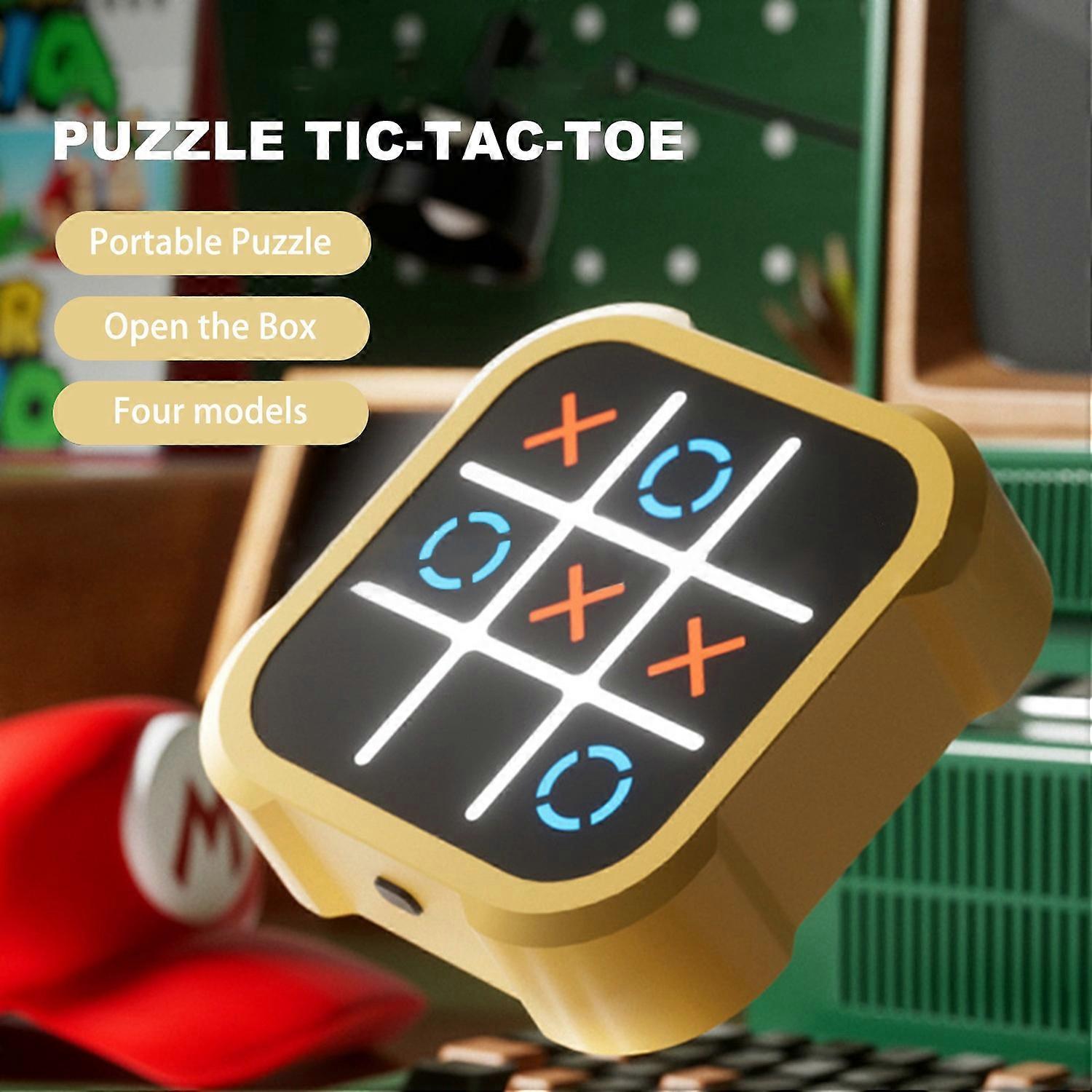 Kids Electric Game Console Toy 3-In-1 XO Puzzle Socket Chess Memory ...