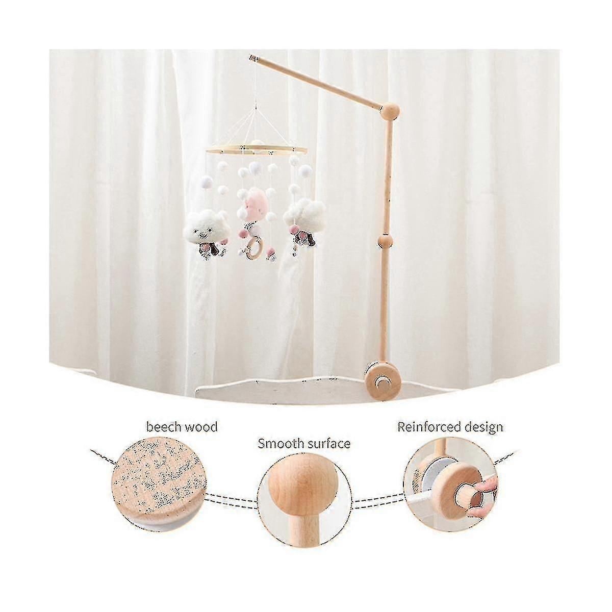 Baby Crib Mobile Arm - Wooden Mobile Arm Compatible Crib Mobile Hanger ...