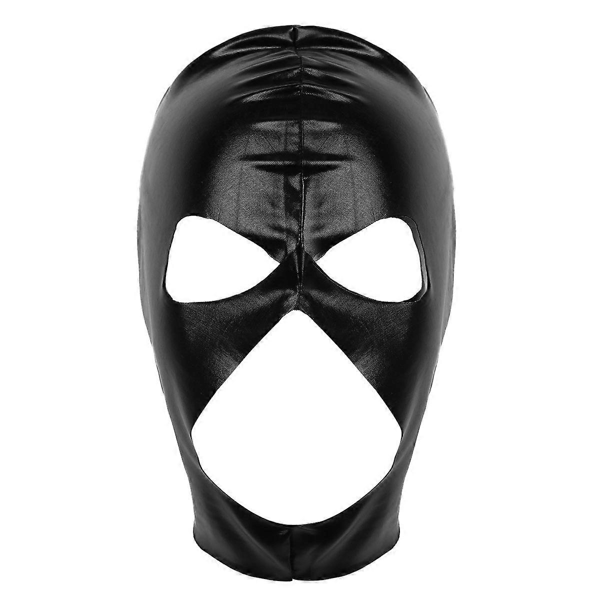 Unisex Latex Mask Sexy Role Play Shiny Metallic Open Eyes and Mouth ...