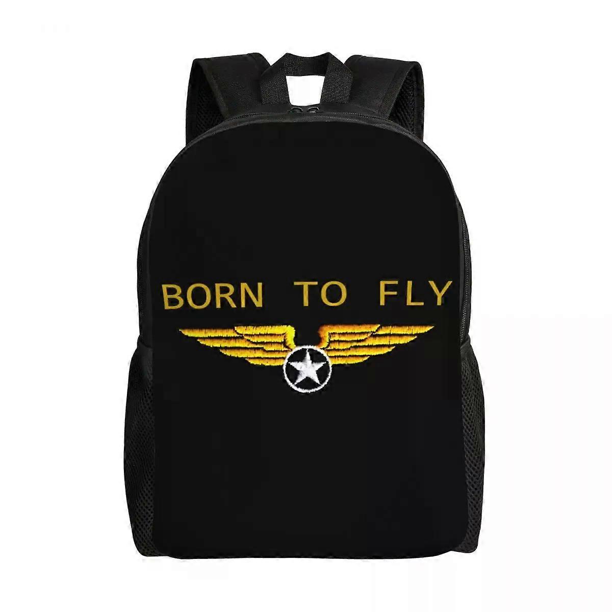 Born To Fly Flight Pilot Travel Backpack Women Men School Computer ...