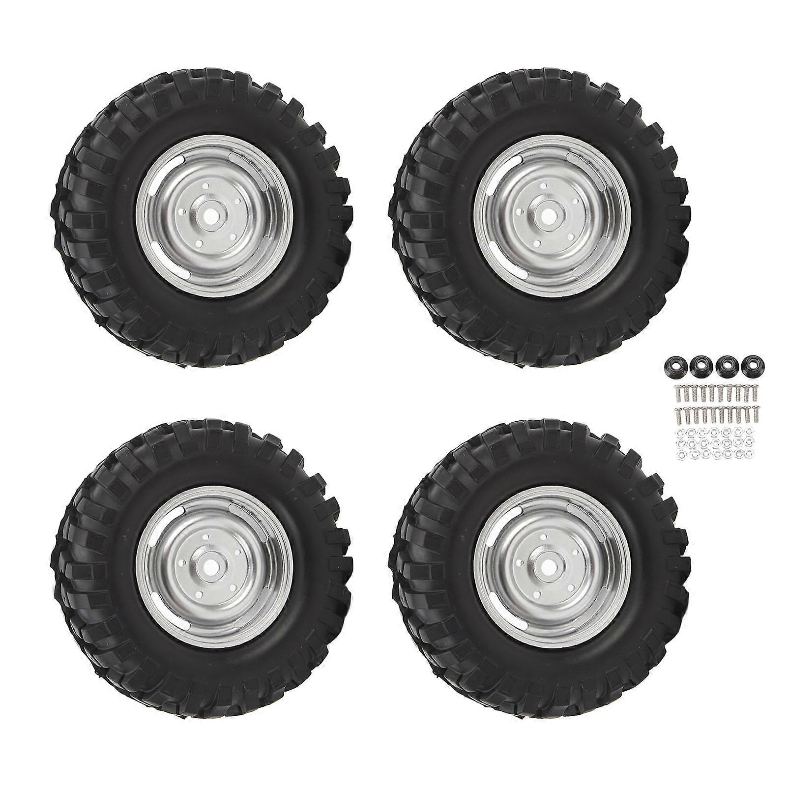 4PCS RC Crawler Tires 1.9 Inch Rubber Universal RC Tire with Plastic Wheel Rim for Axial 1/10 ...
