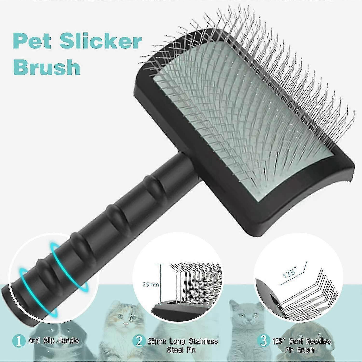 Slicker Brush For - Extra Long Pin Slicker Brush For Dog Pet Grooming ...