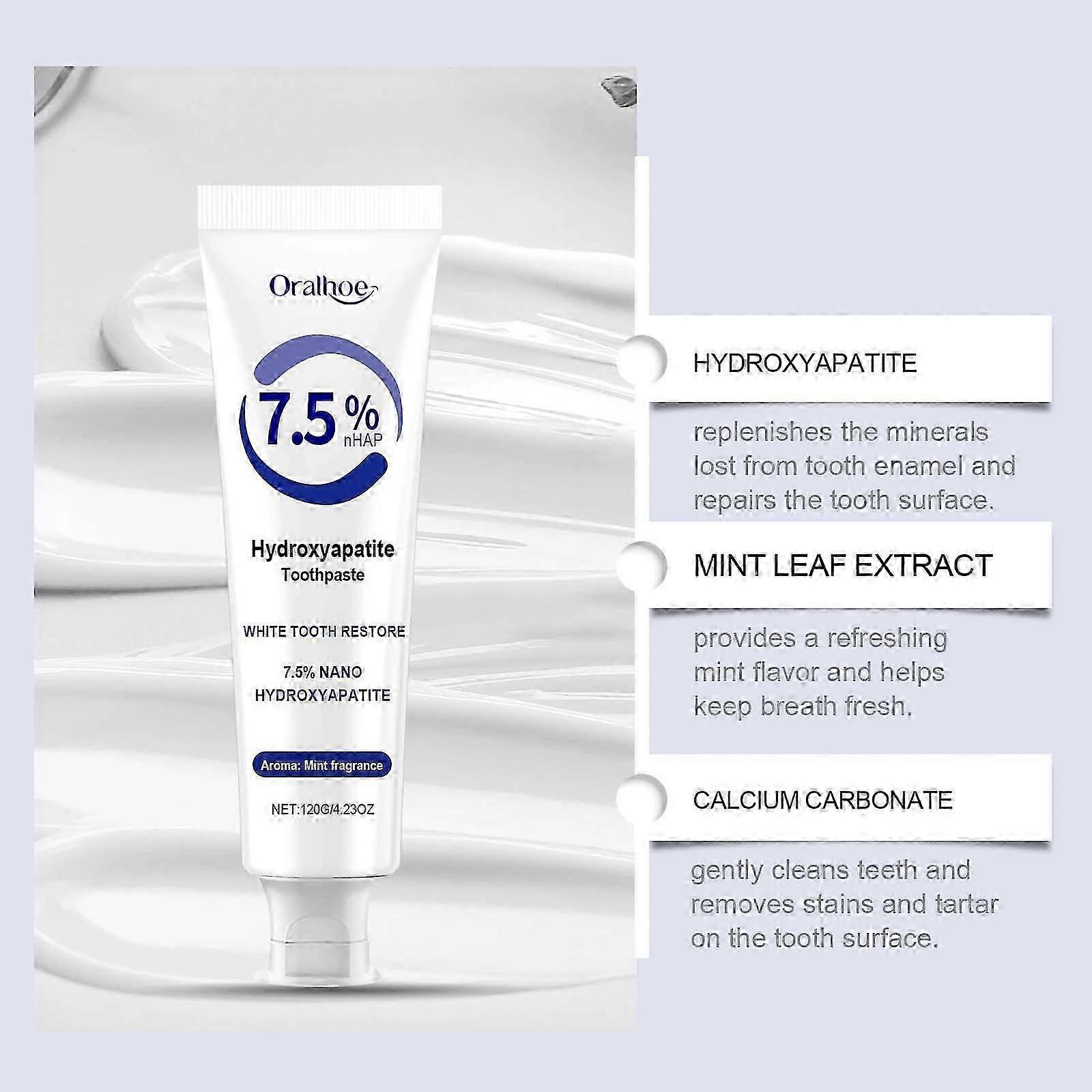 Hydroxyapatite Toothpaste for Advanced Enamel Protection, Gentle and ...