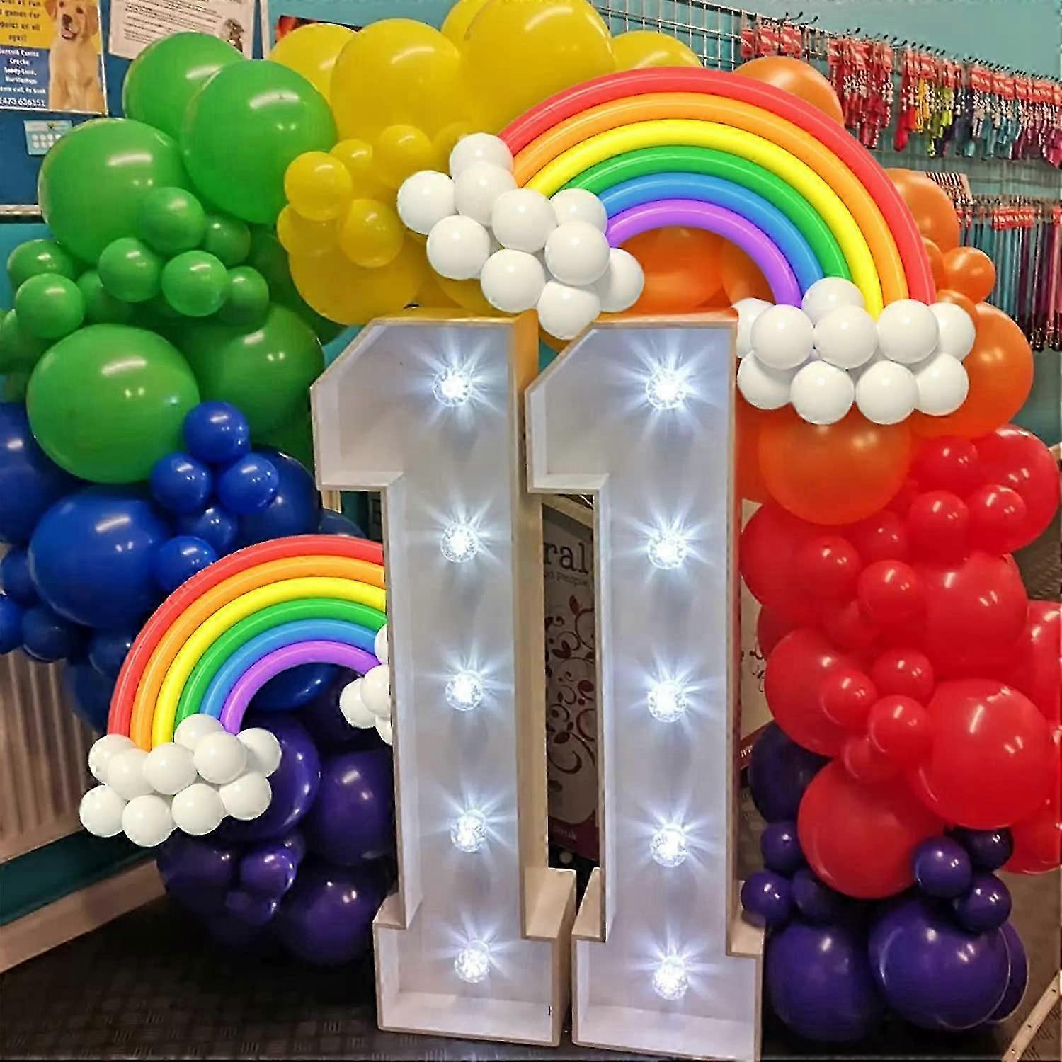Rainbow Balloon Garland Kit 260 Long Balloons with White Latex Balloons ...