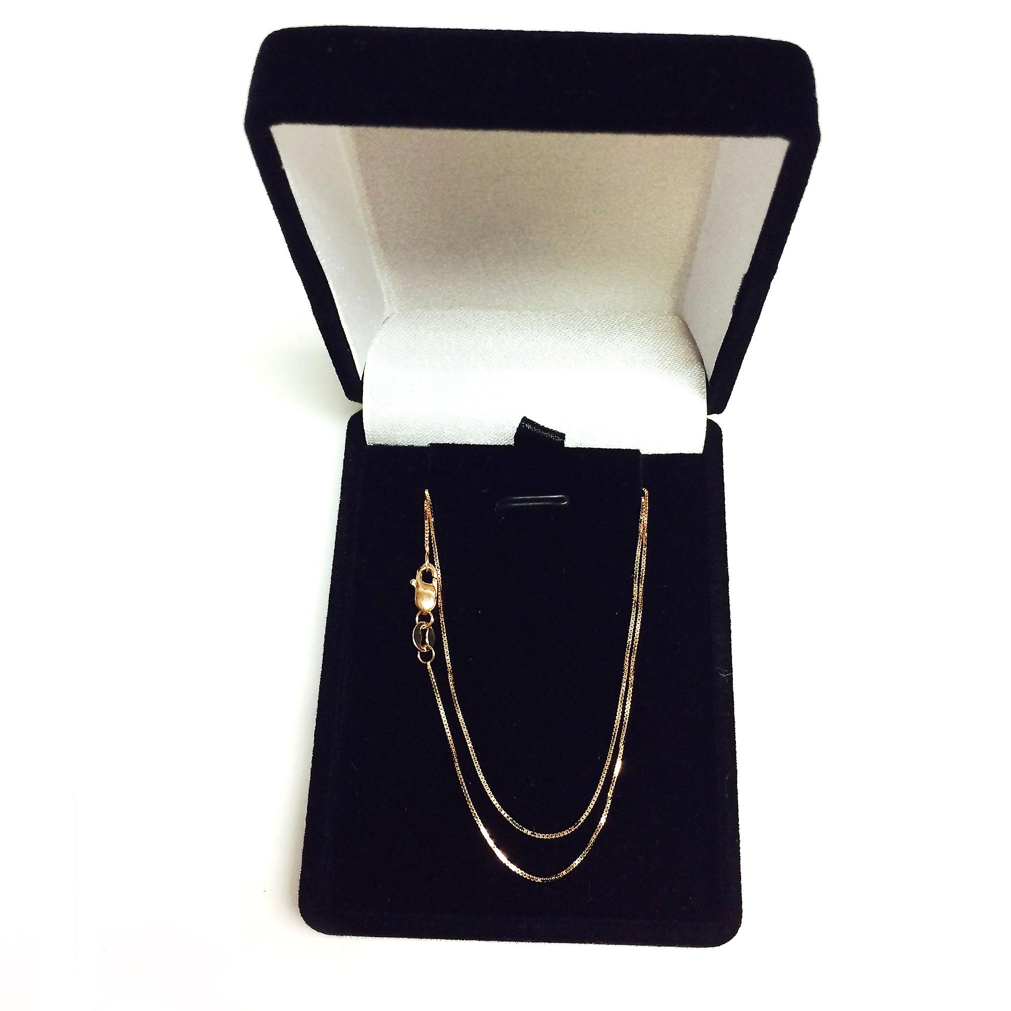 14k Rose Solid Gold Mirror Box Chain Necklace, 0.6mm | Fruugo DE