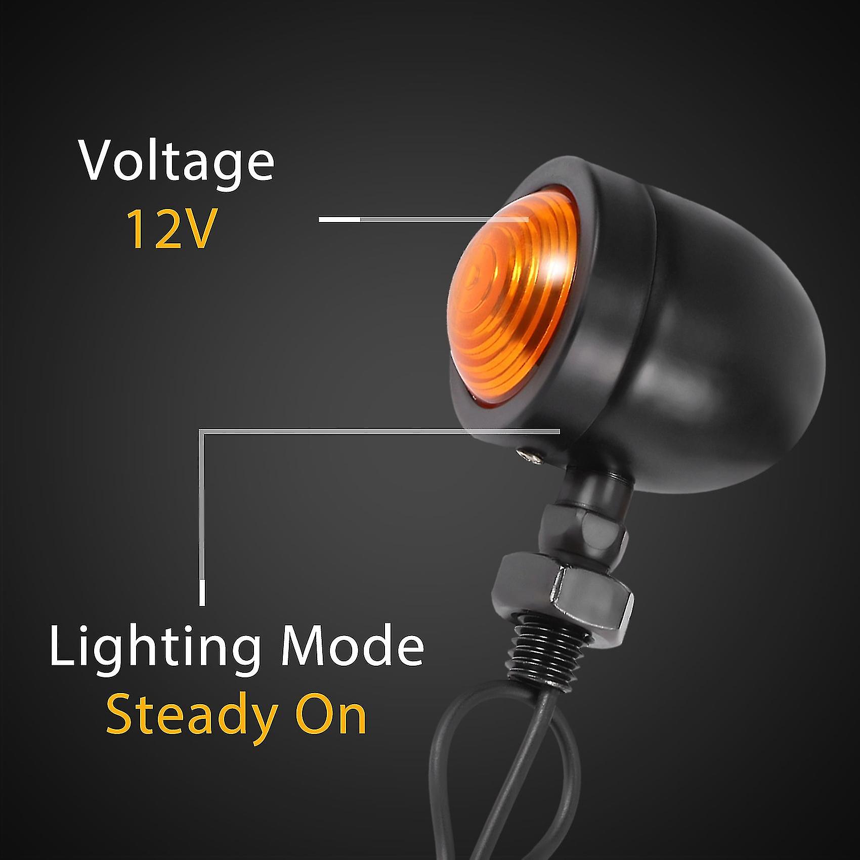 4pcs Black Motorcycle Turn Signal Indicator Lamp Light Moto Blinker ...