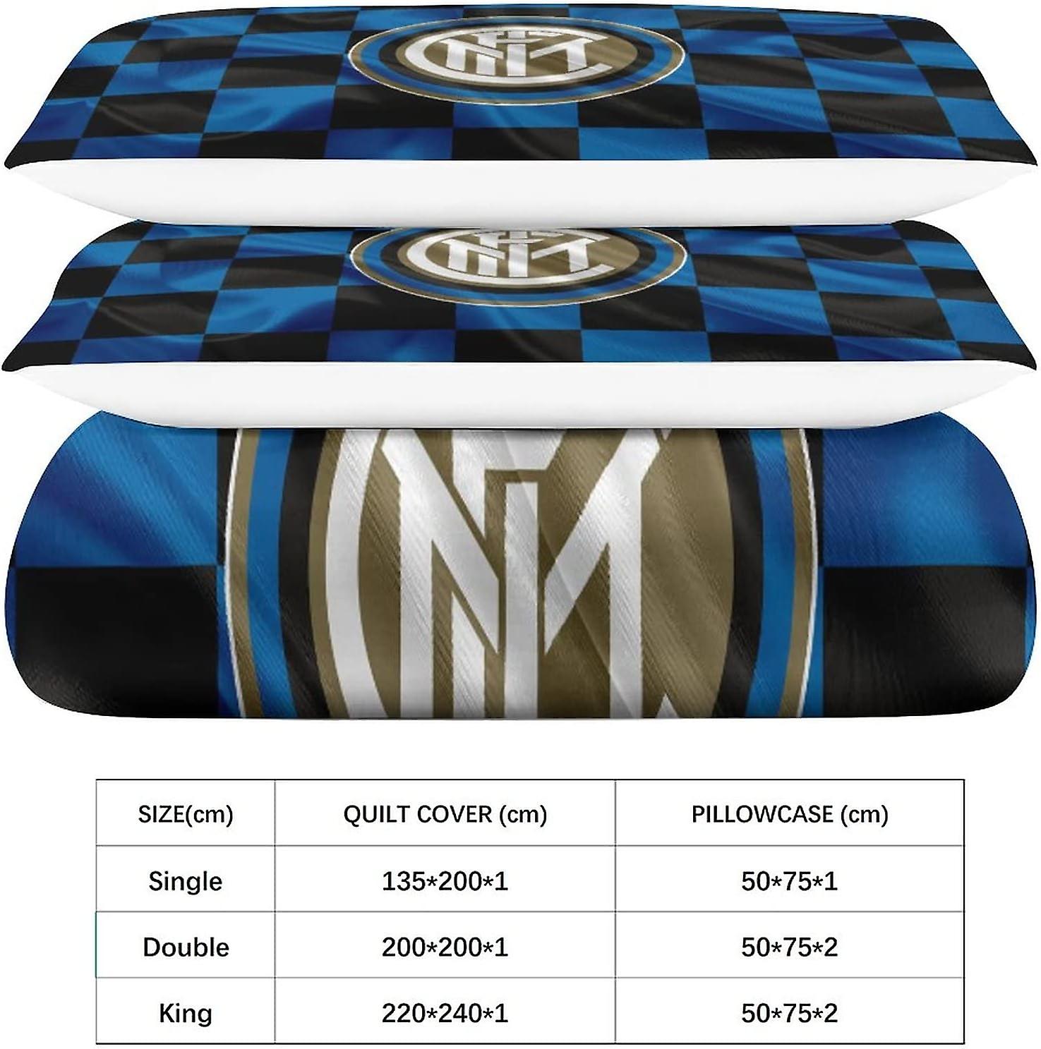 HOUKIG Bedding Inter Milan Comforter Set 3D Printed Reversible Bed Cover, Super Club Pillowcase ...