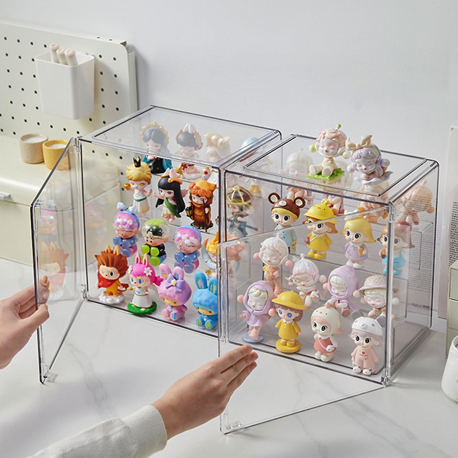 Showcase Transparent Stackable Storage Case Dustproof Container Display ...