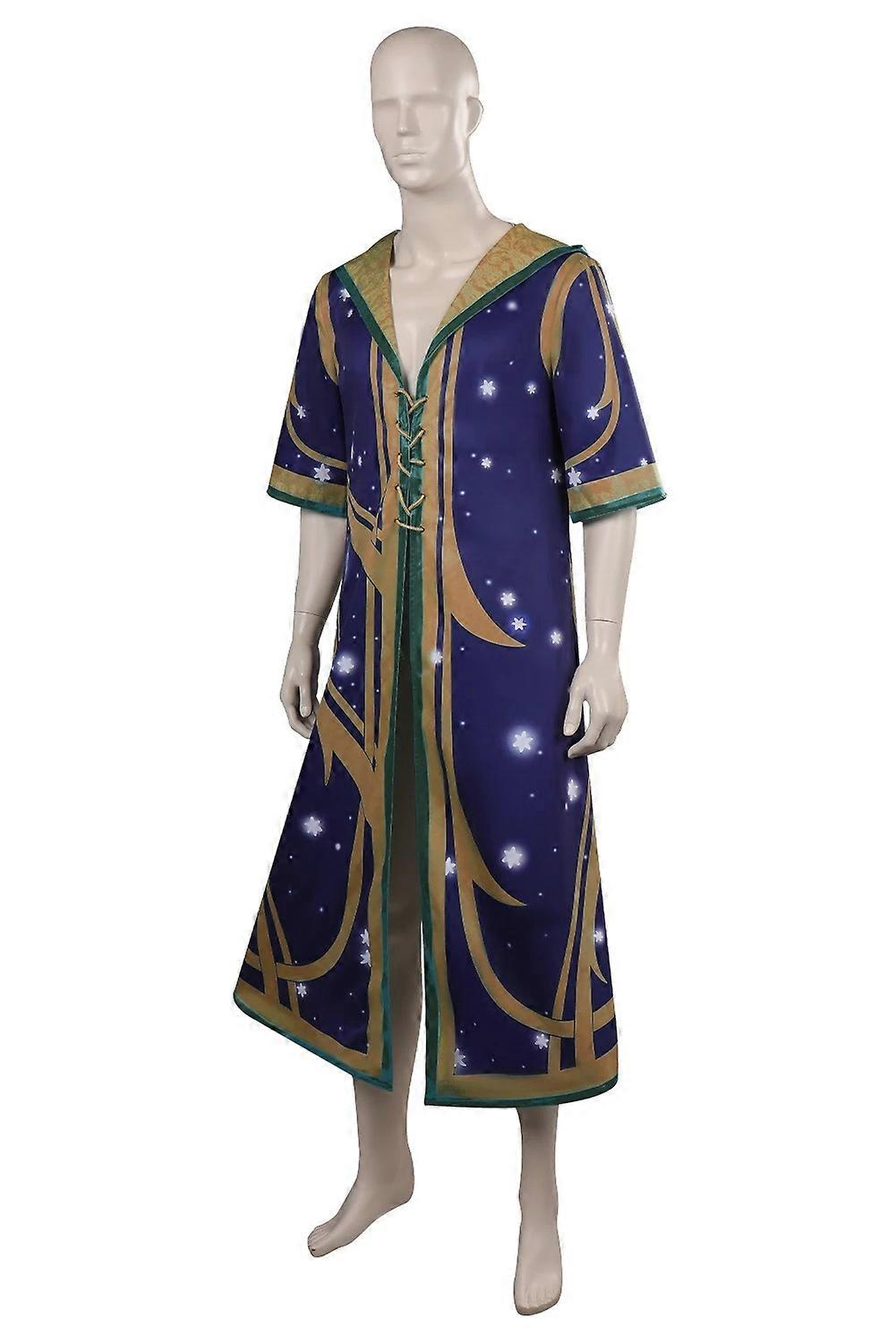 Wizard Merlin Cosplay Cloak Men Costume Game Legacy Role Play Outfits ...