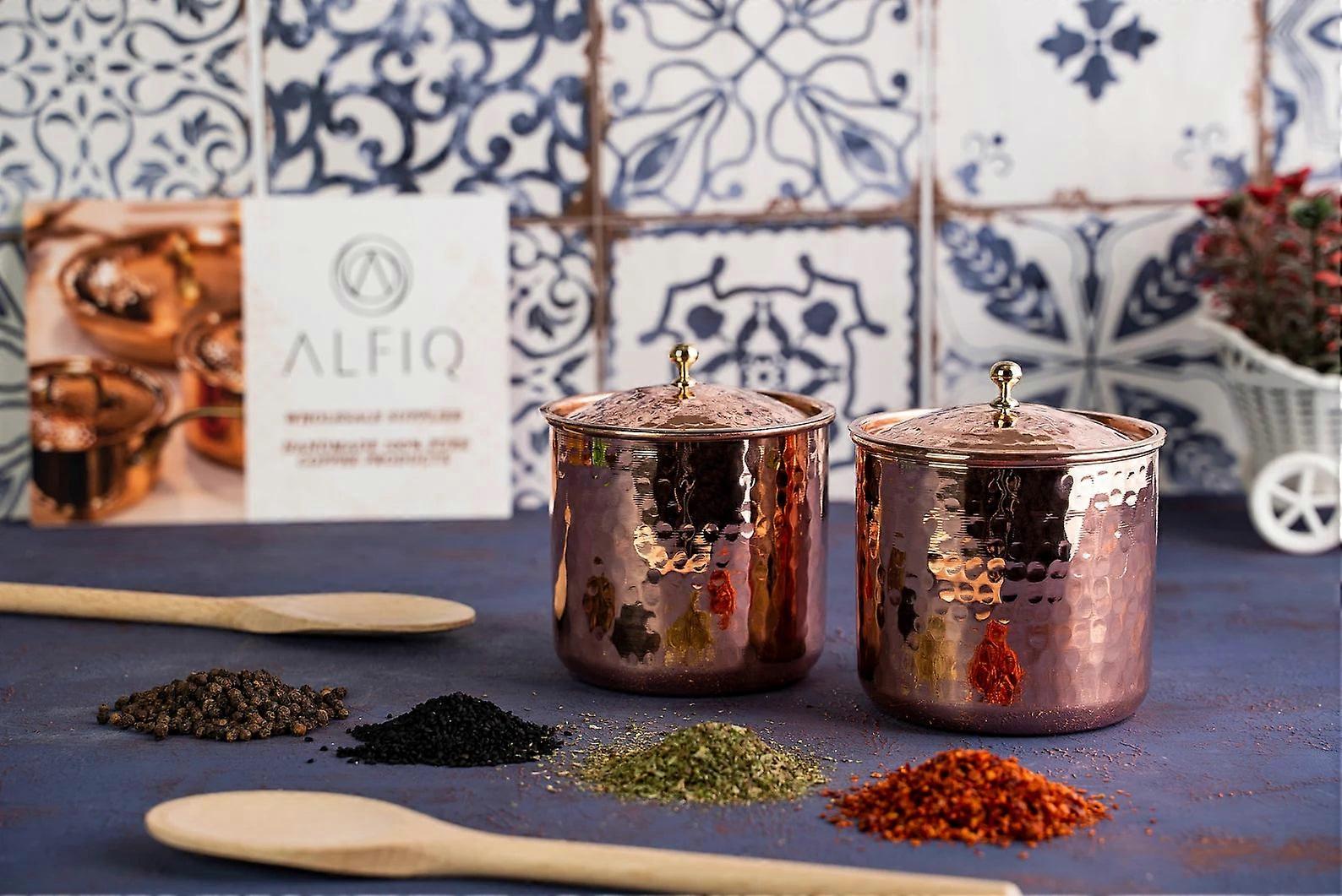 Set Of 4 Solid Copper Canister Set With Lid | 100% Copper Kitchen ...