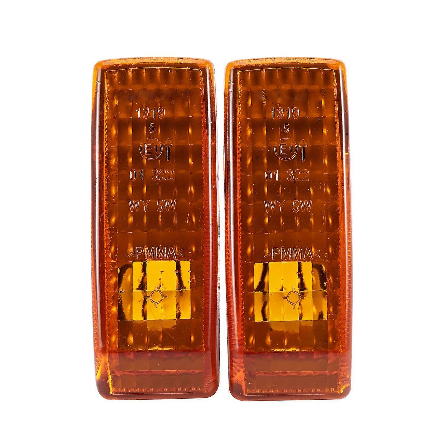 2pcs Car Fender Turn Signal Light Indicator Repeater Lamp Cover Yellow ...