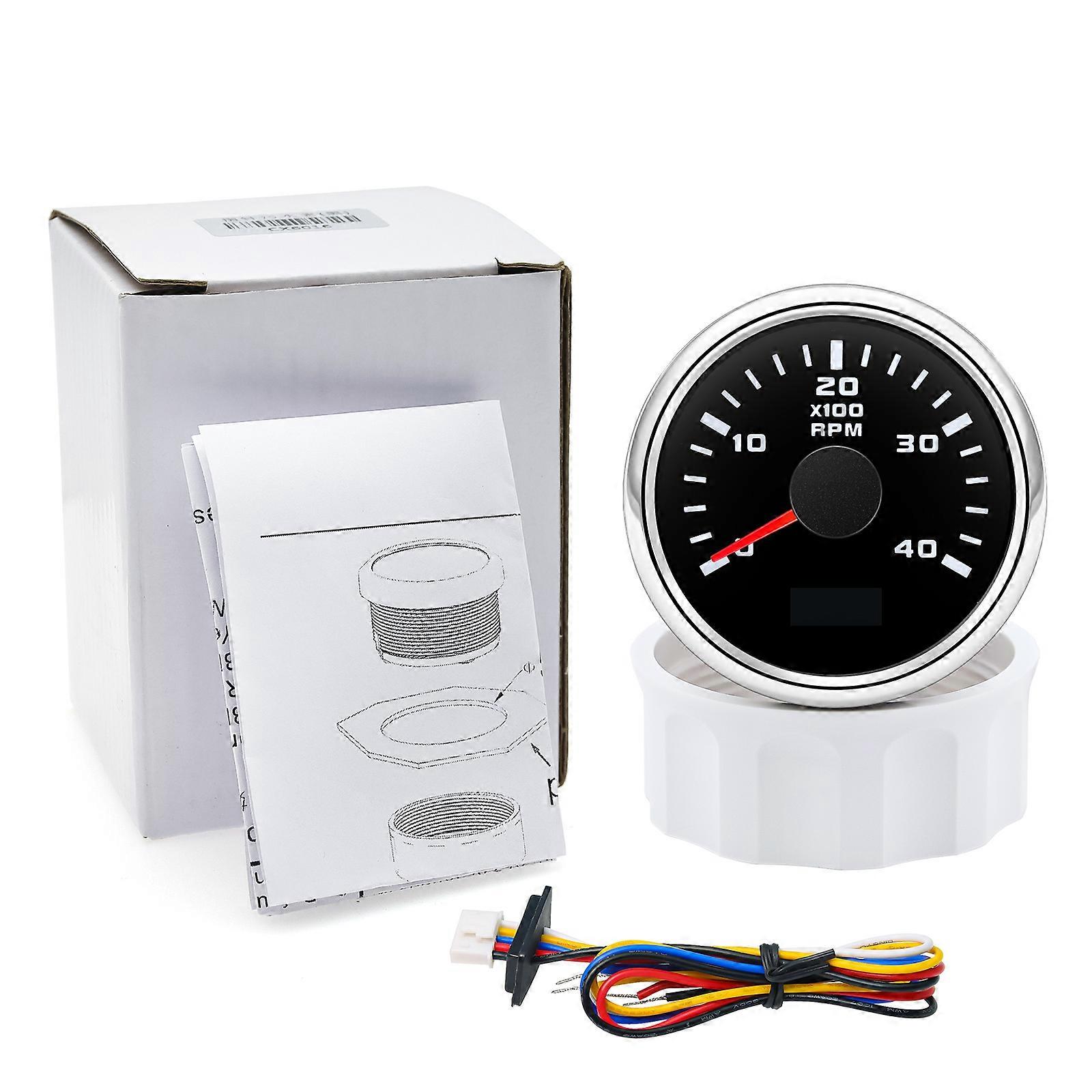 7 Color Backlight 2" 52mm Tachometer Waterproof IP67 Tacho Gauge 3000 ...