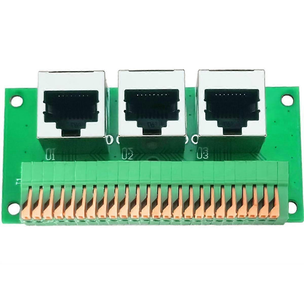 RJ45 Female Breakout Board,Solderless RJ45 to 8Pin Quick Spring ...
