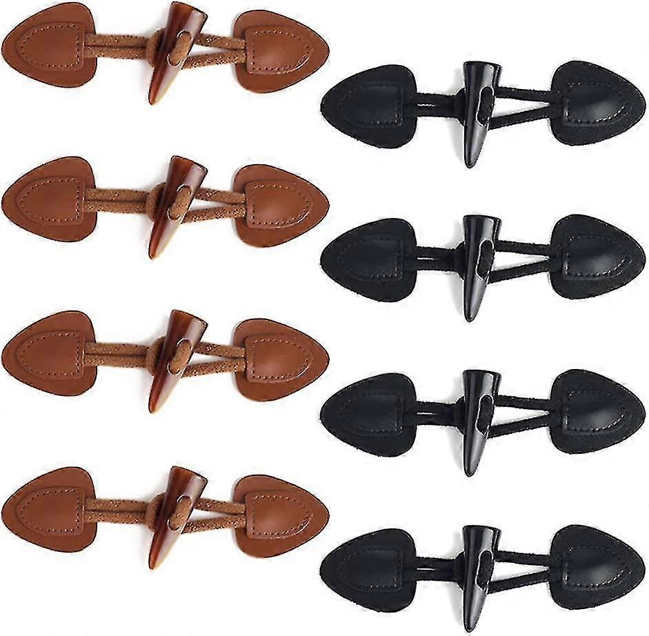 Horn Fastener Buttons 8 Pairs Leather Horn Toggle Buttons Toggle ...