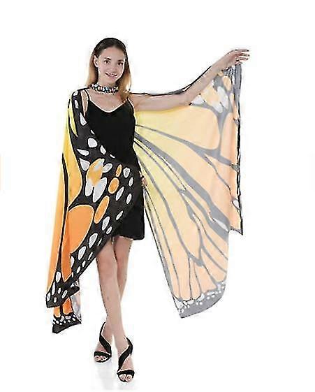 Butterfly Wing Cape Shawl With Lace Mask, Halloween Costume Accessory ...