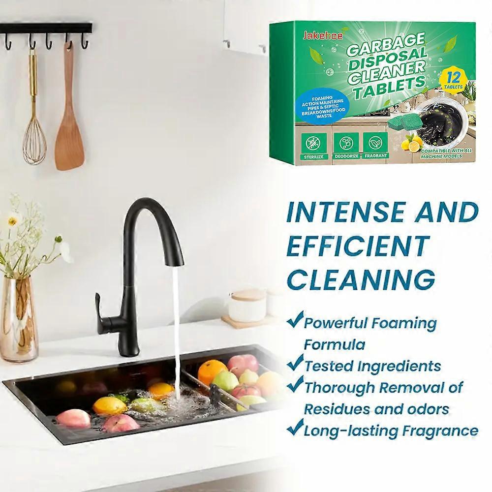 12 Tablets Sink Garbage Disposal Cleaner Food Waste Quick Disposal ...
