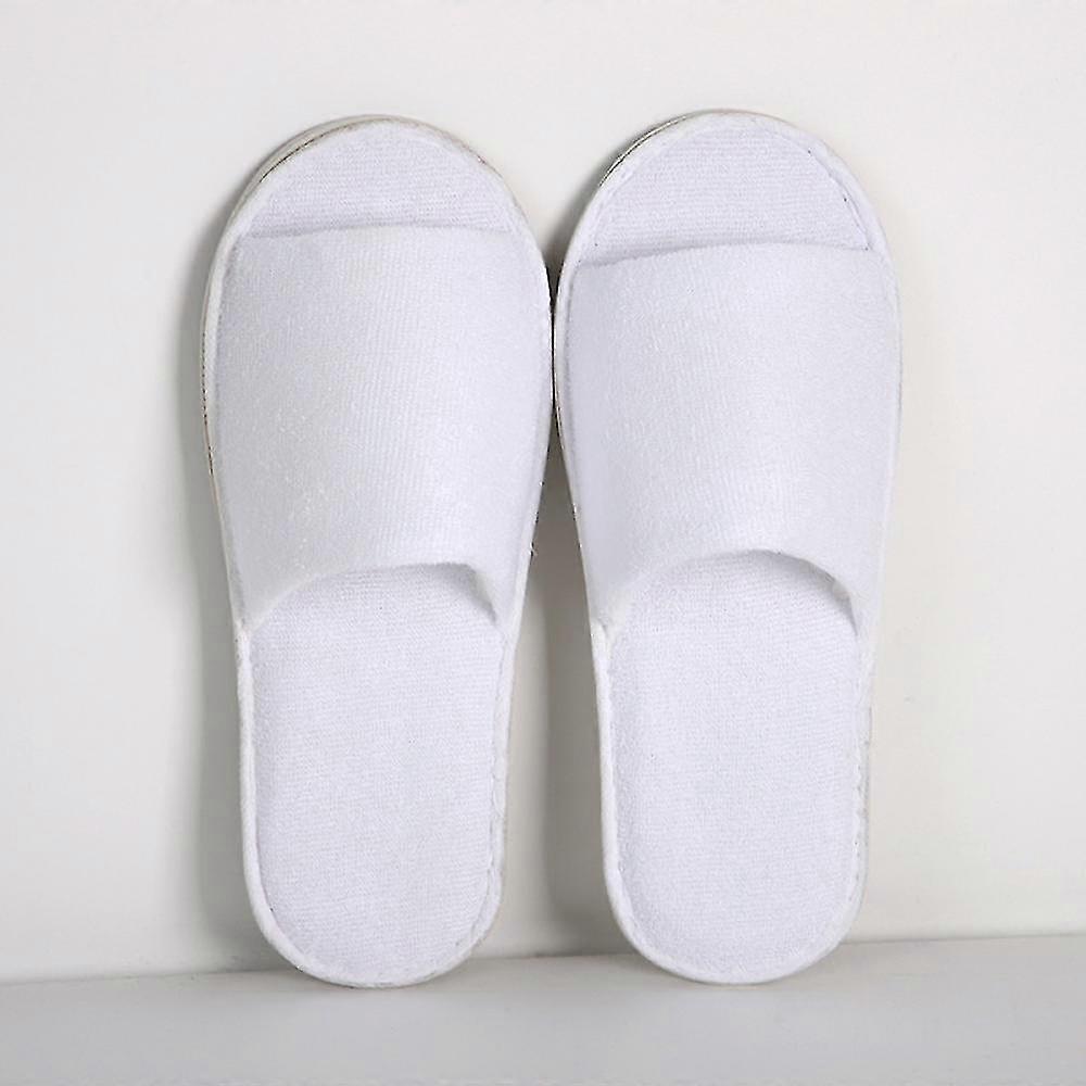 10 Pairs Open Toe Spa Slippers White Spa Hotel Guest Slippers, Fits ...